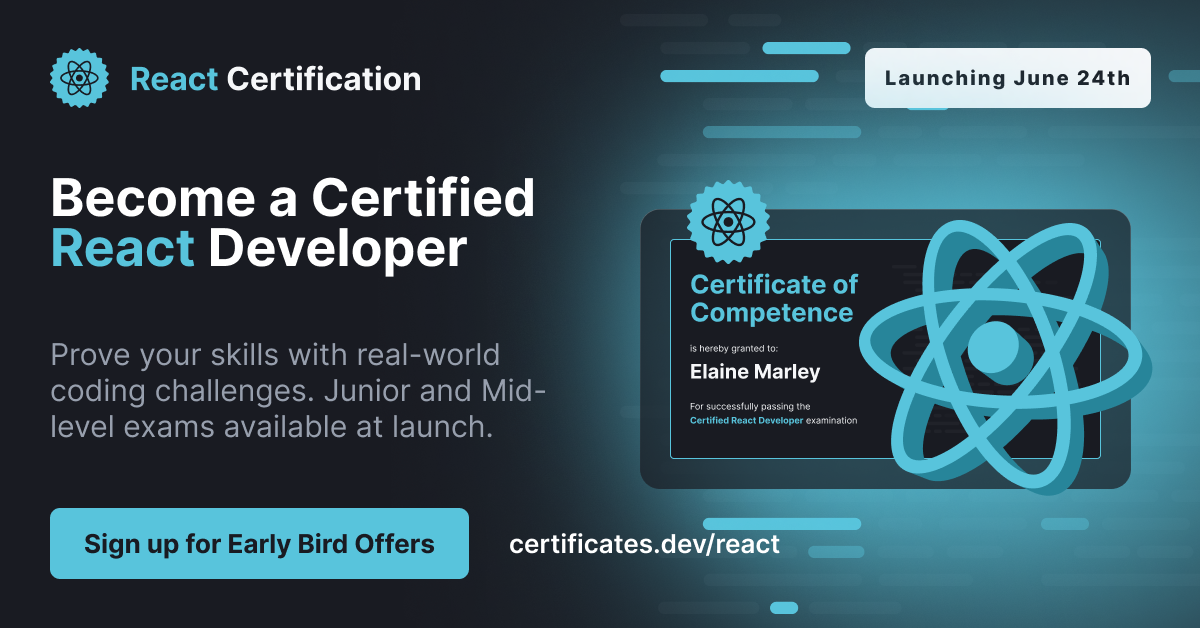 React Certification | Created and reviewed by React Experts
