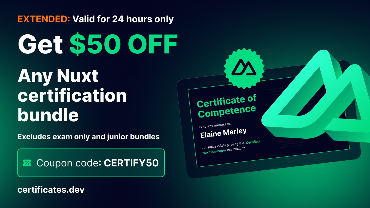 Official Nuxt Certification | Created with Nuxt.com